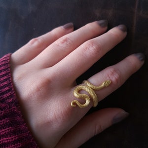 Witchy Snake Ring: 925 Sterling Silver Adjustable Gothic Jewelry - Etsy