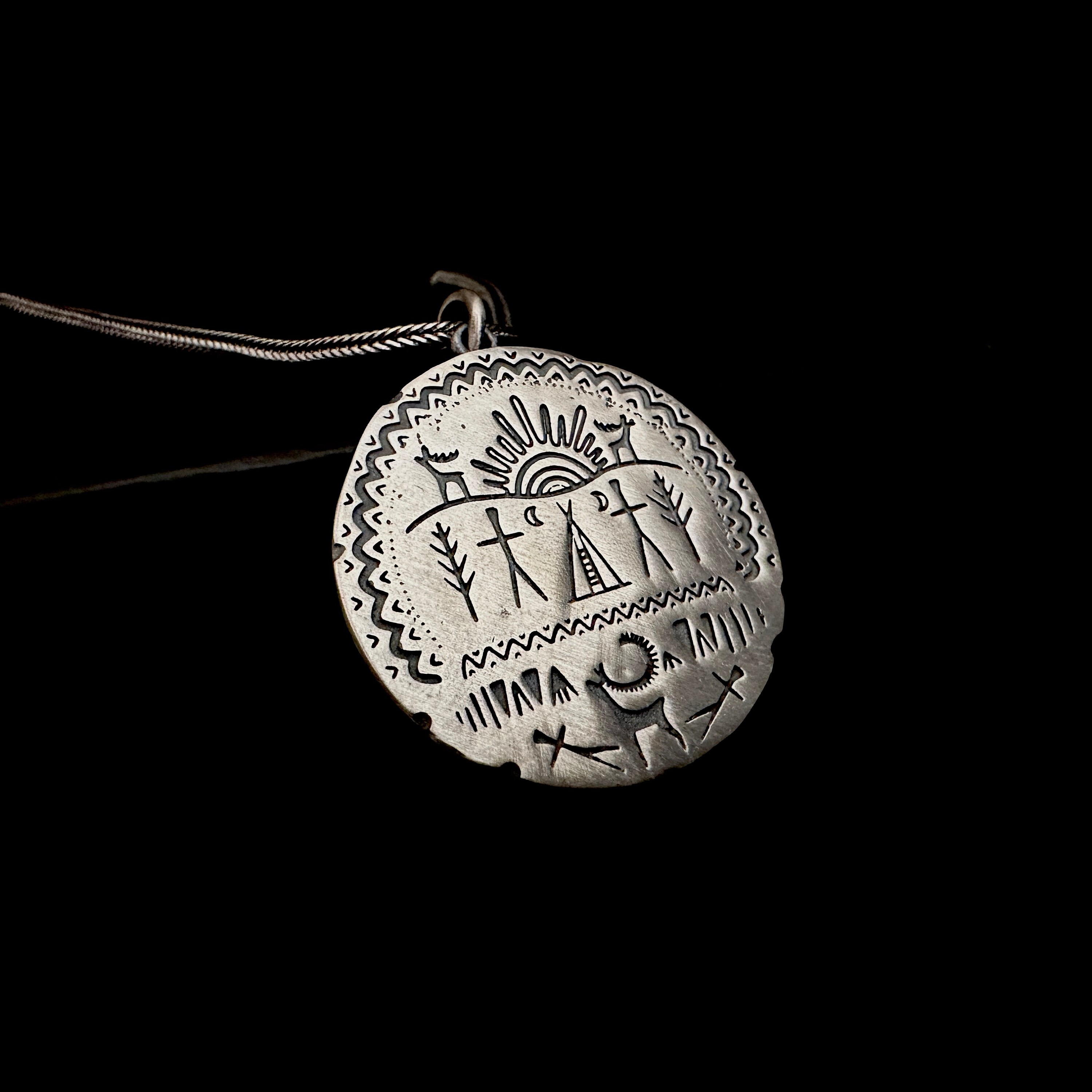 SHAMAN Medallion, 925k Sterling Silver Shaman Necklace, Pagan Talisman ...