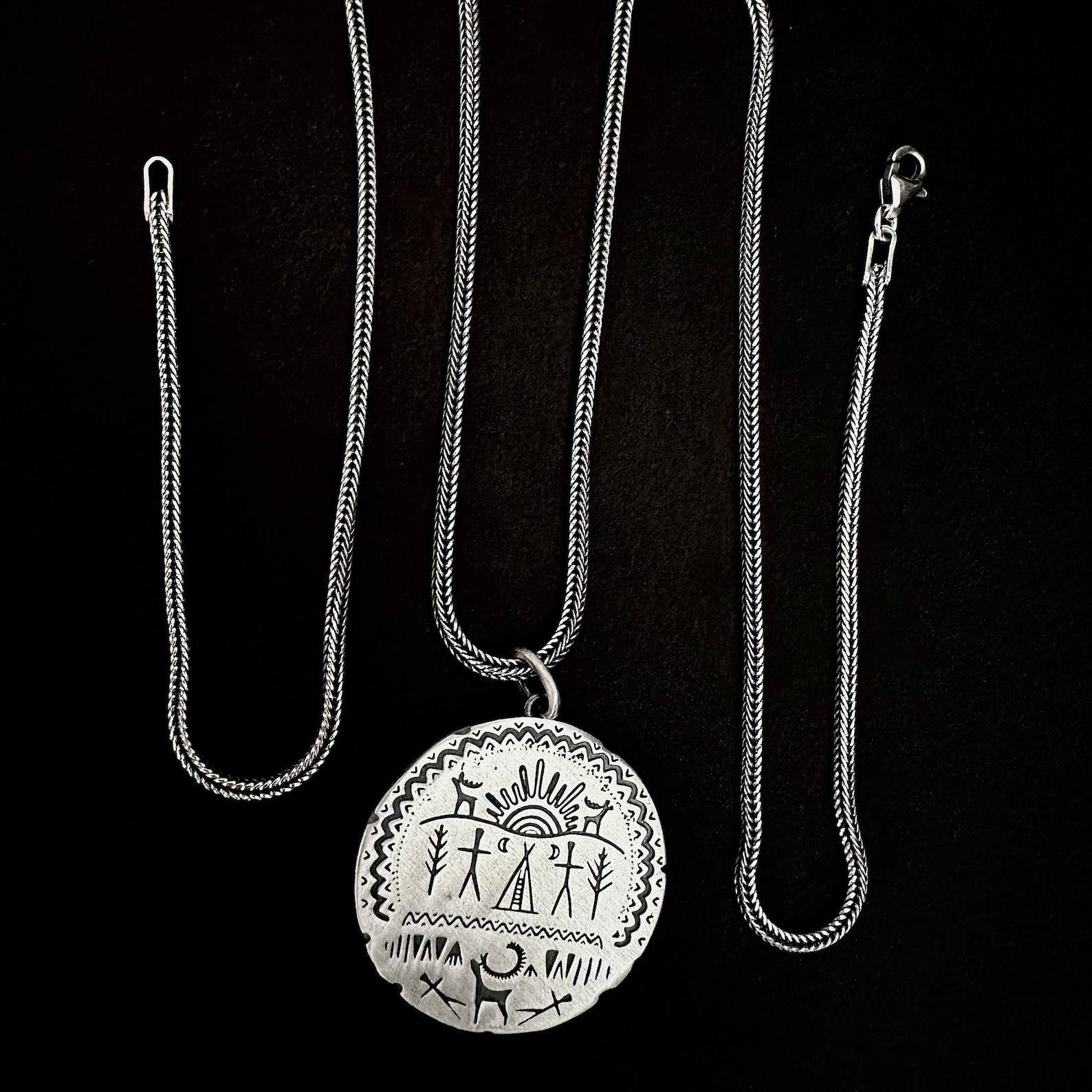 SHAMAN Medallion, 925k Sterling Silver Shaman Necklace, Pagan Talisman ...
