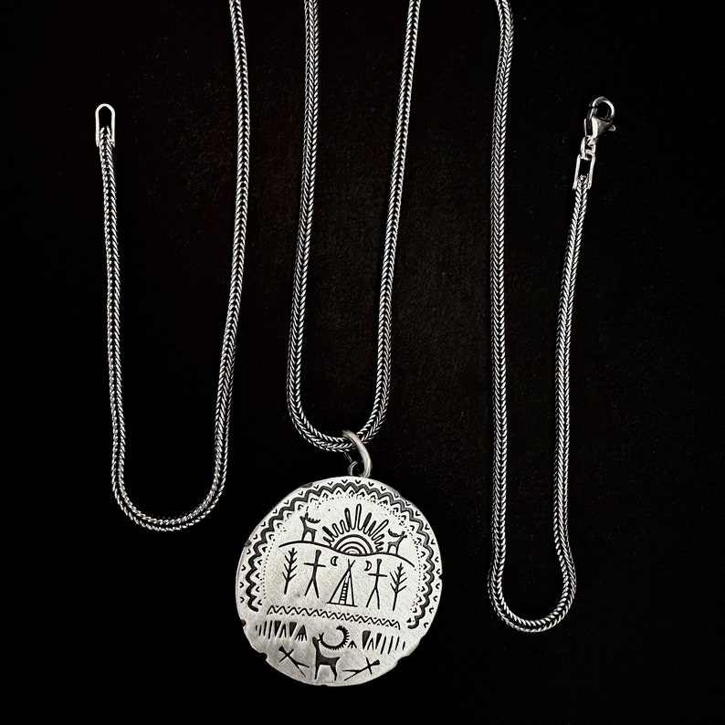 SHAMAN Medallion, 925k Sterling Silver Shaman Necklace, Pagan Talisman ...