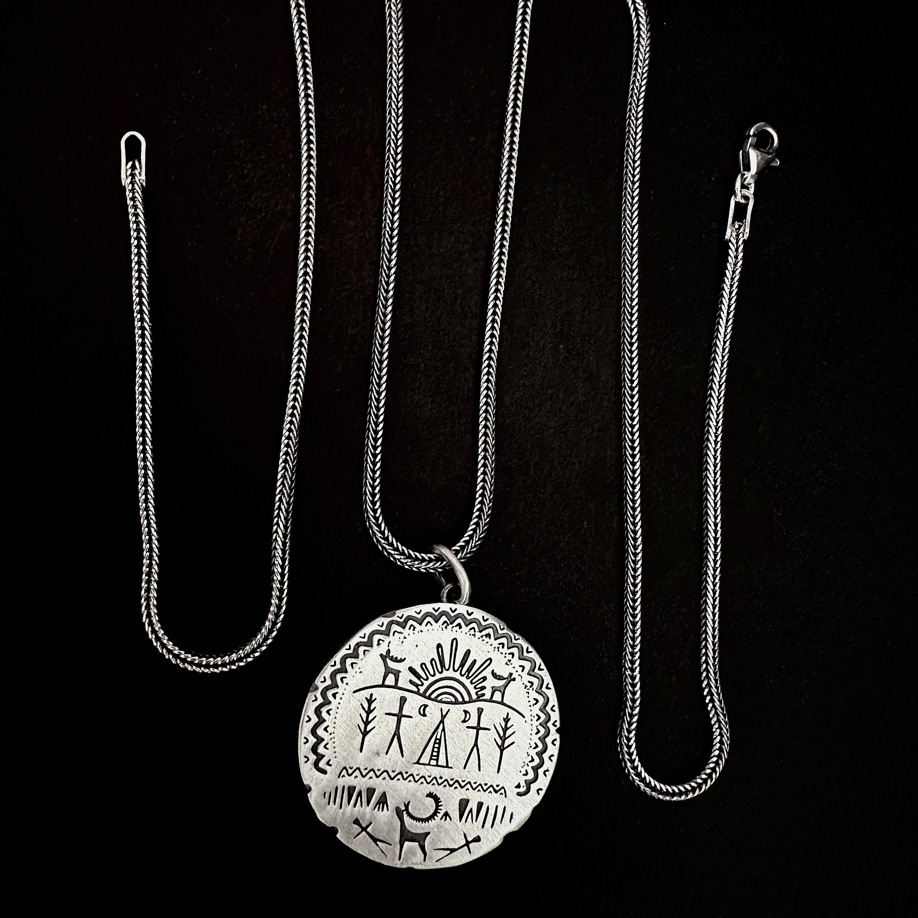SHAMAN Medallion, 925k Sterling Silver Shaman Necklace, Pagan Talisman ...