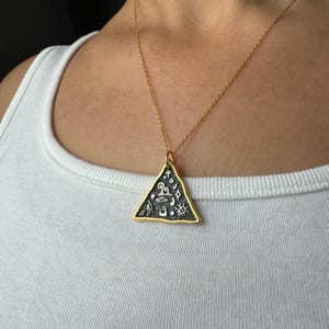 Triangle Ancient Symbols Amulet Necklace, 925 Sterling Silver Holly ...
