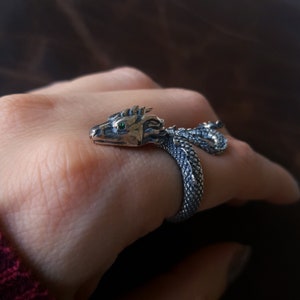 Silver DRAGON Ring, Adjustable Dragon Ring, 925k Silver Dragon Ring ...