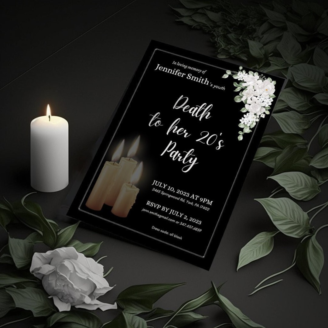 Death to My 20s Party Invitation Editable Template, RIP 20s Digital ...