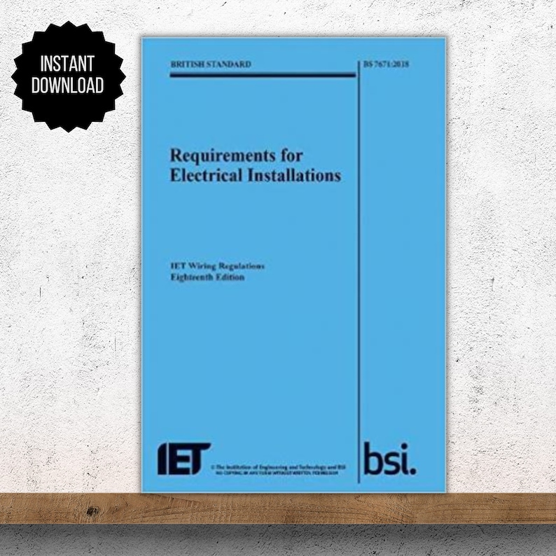 Requirements for Electrical Installations, IET Wiring Regulations ...