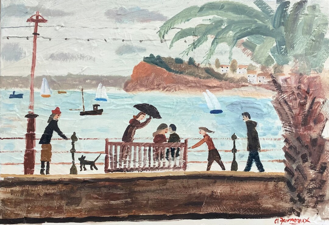 Torquay Promenade With Corbyn Head.oil on Canvas 10 X 14 Inches ...