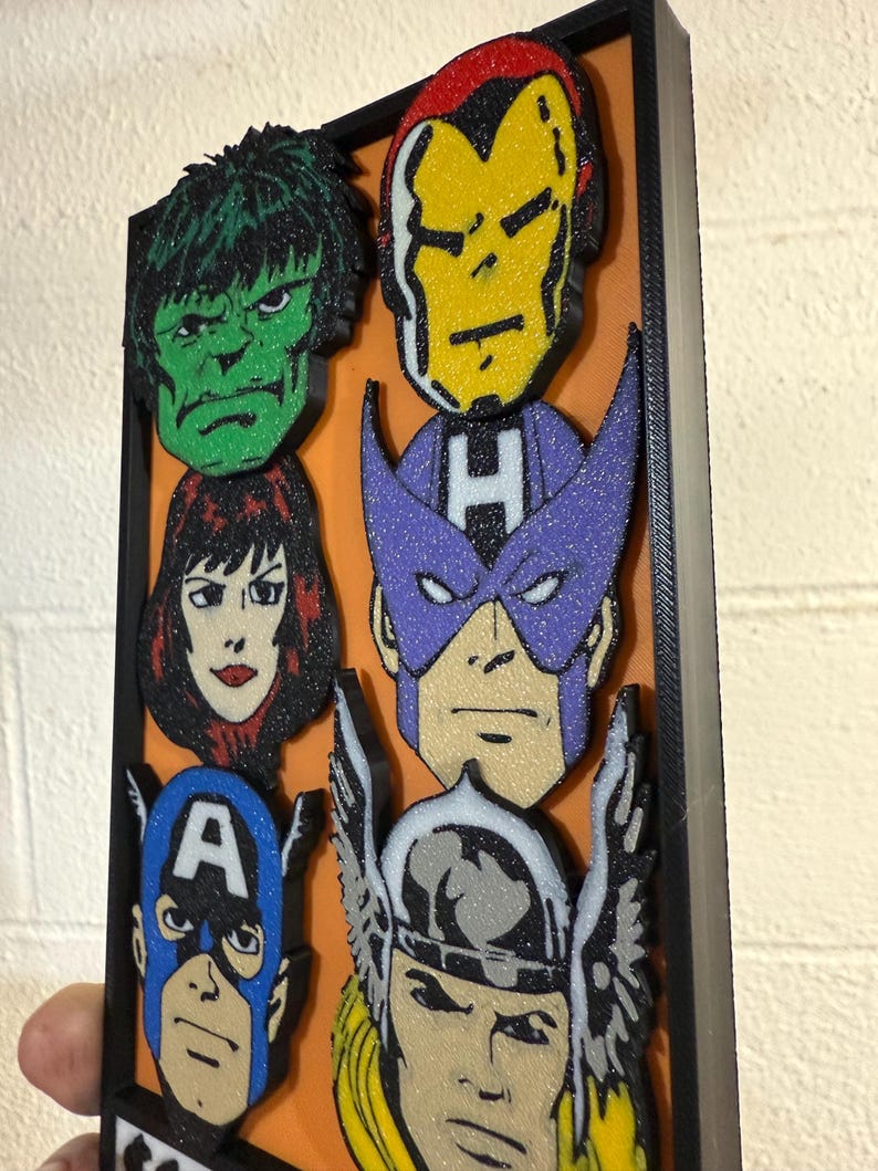 MCU 6 3D Printed Corner Box Art - Etsy