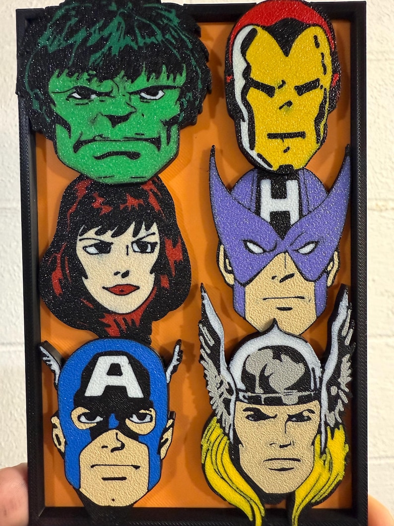 MCU 6 3D Printed Corner Box Art - Etsy