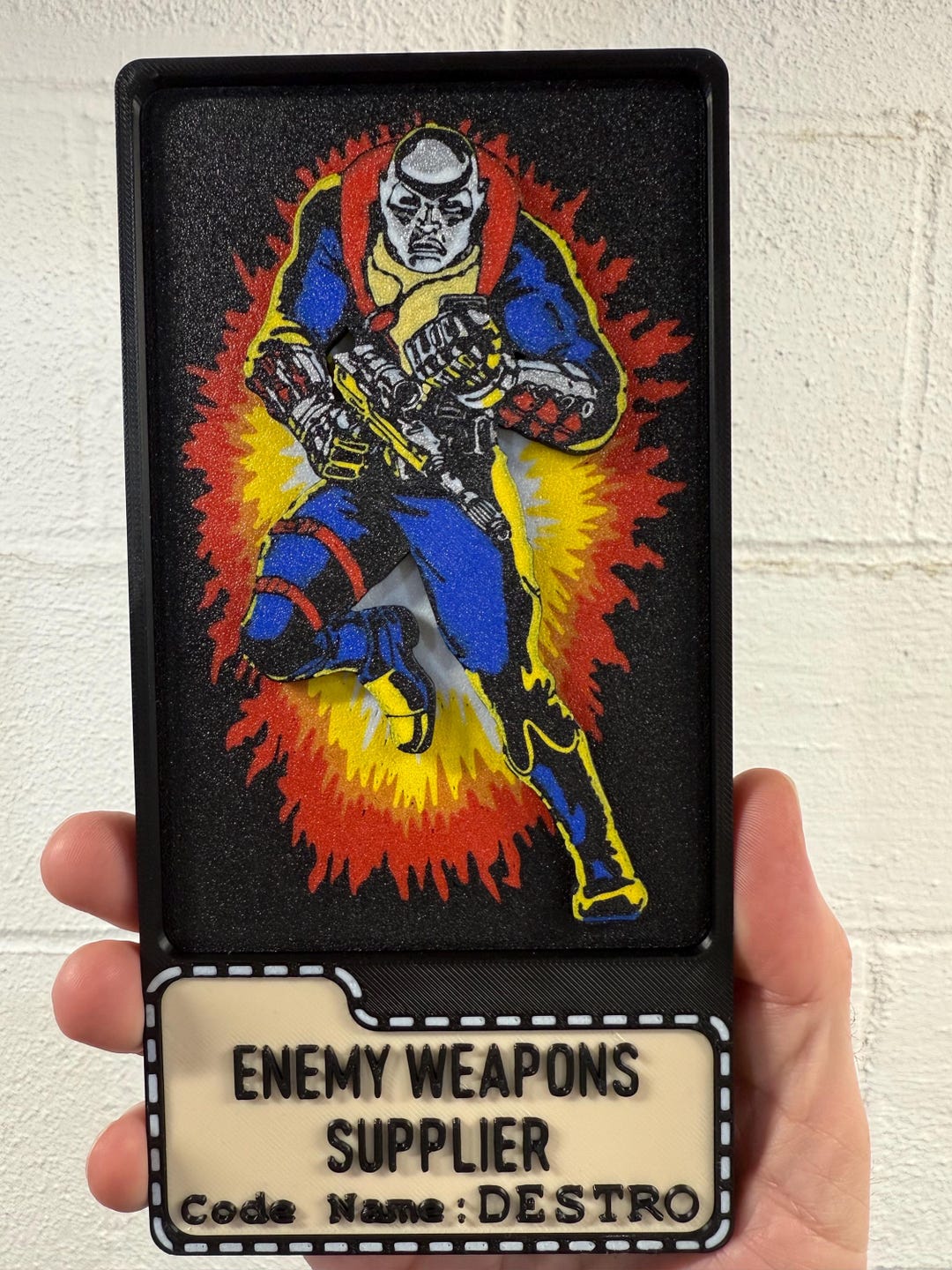 Destro 3D Printed Card Back Art Sign - Etsy