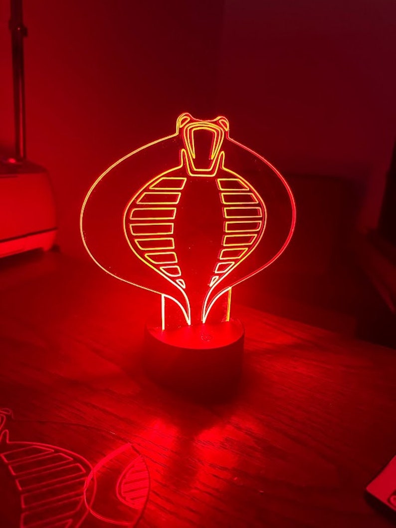 GI Joe Edge Lit Acrylic Night Light - Cobra Insignia or Snake Eyes - Etsy