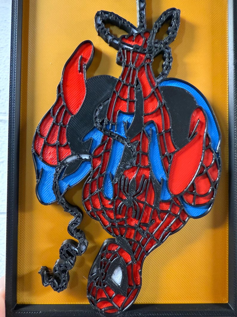 Spidey 3D Printed Cornerbox Art - Etsy