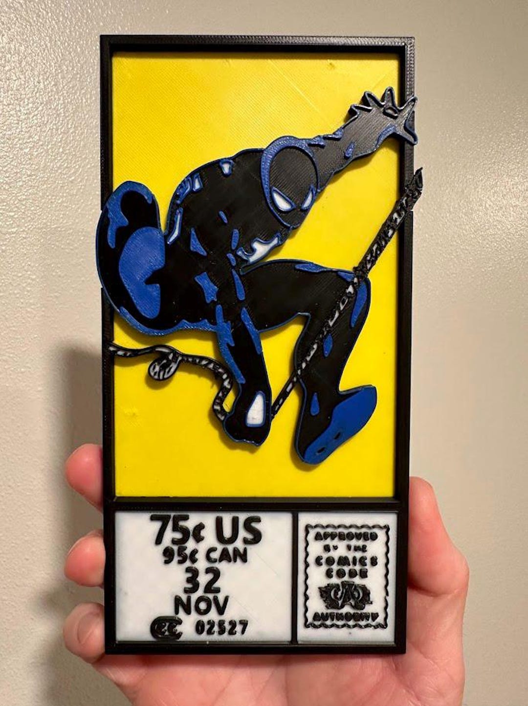 Black Suit Spidey 3D Printed Cornerbox Art Sign - Etsy