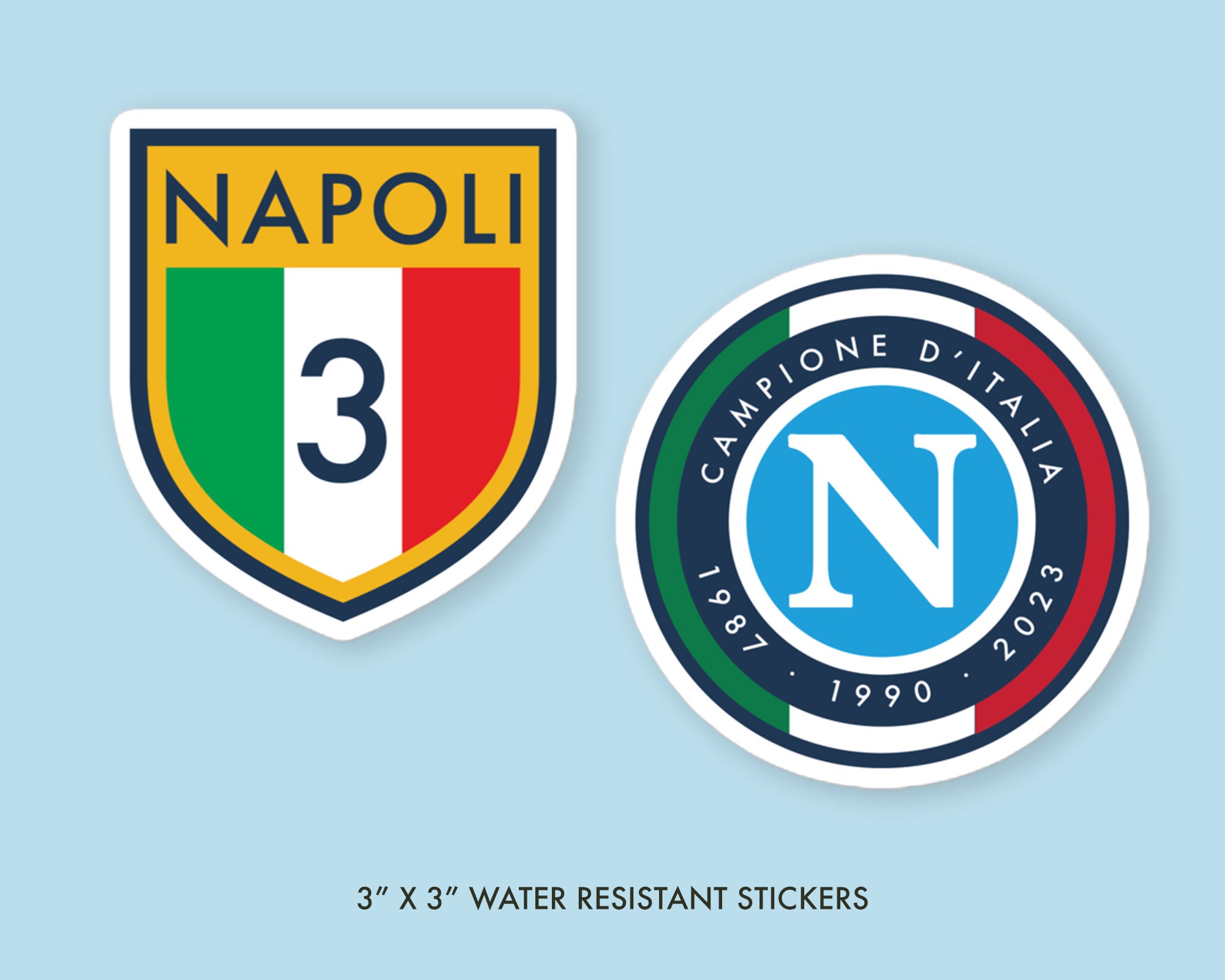 Napoli Campione Ditalia 2 Stickers Pack Laptop Decals Gift for Napoli ...