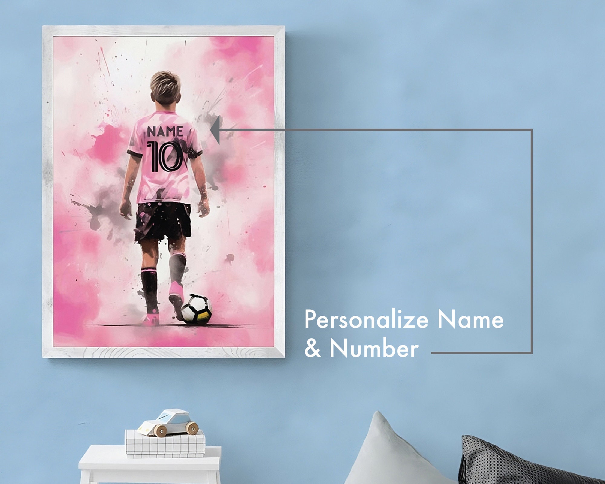 Custom Soccer Miami CF Watercolor Wall Art Digital Download Inter Miami ...