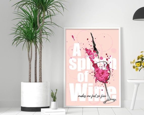 Wine Splash Poster Rose Wine Art INSTANT DOWNLOAD Wine - Etsy
