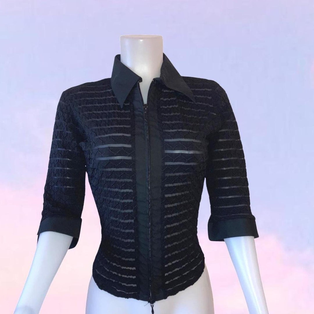 Vintage 90s Y2k Rayure Paris Sheer Mesh Top - Etsy Australia