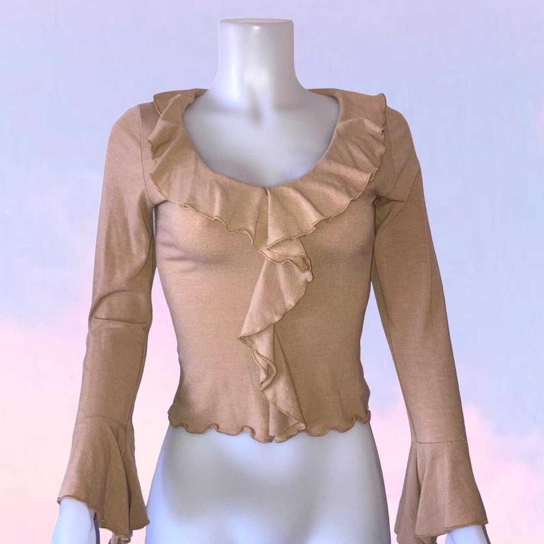Vintage 90s Y2k Ruffle Top - Etsy