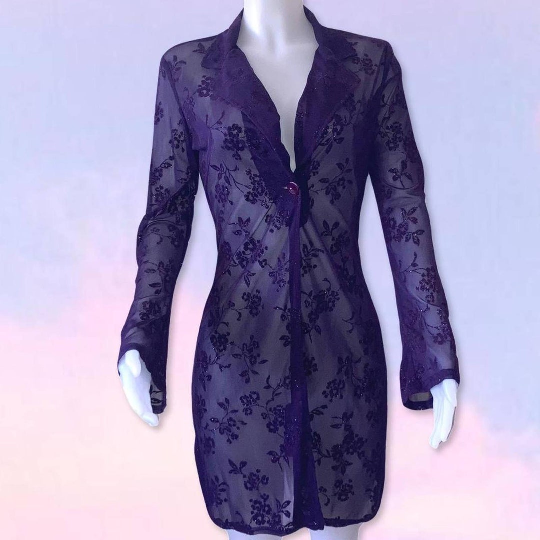 Vintage 90s Y2k Sheer Sparkly Duster Cardigan - Etsy