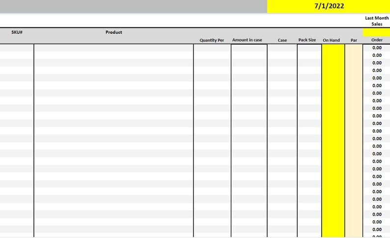 Simple Inventory Sheet - Etsy