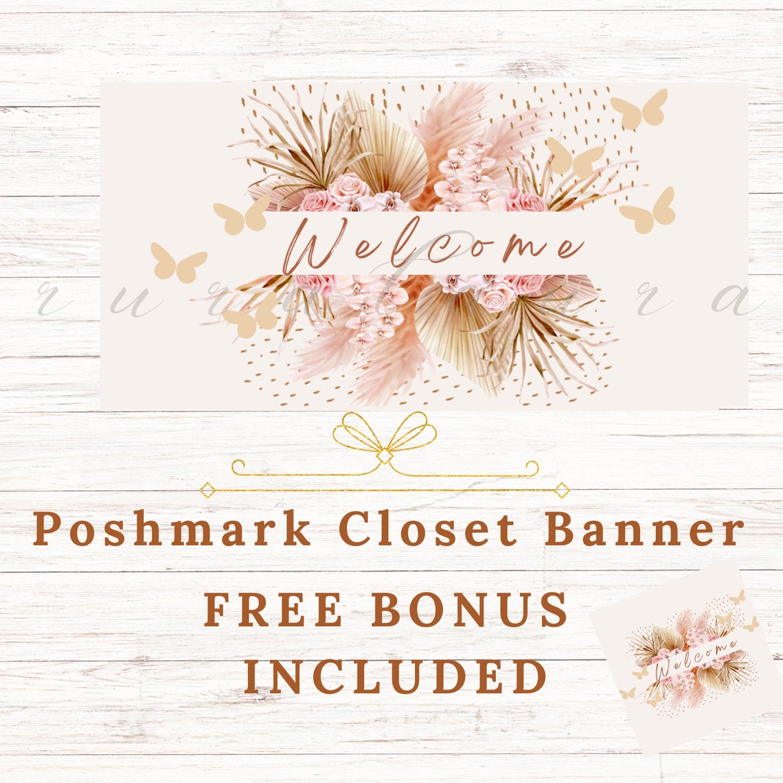 Boho Butterly Poshmark Closet Banner Welcome to My Closet - Etsy
