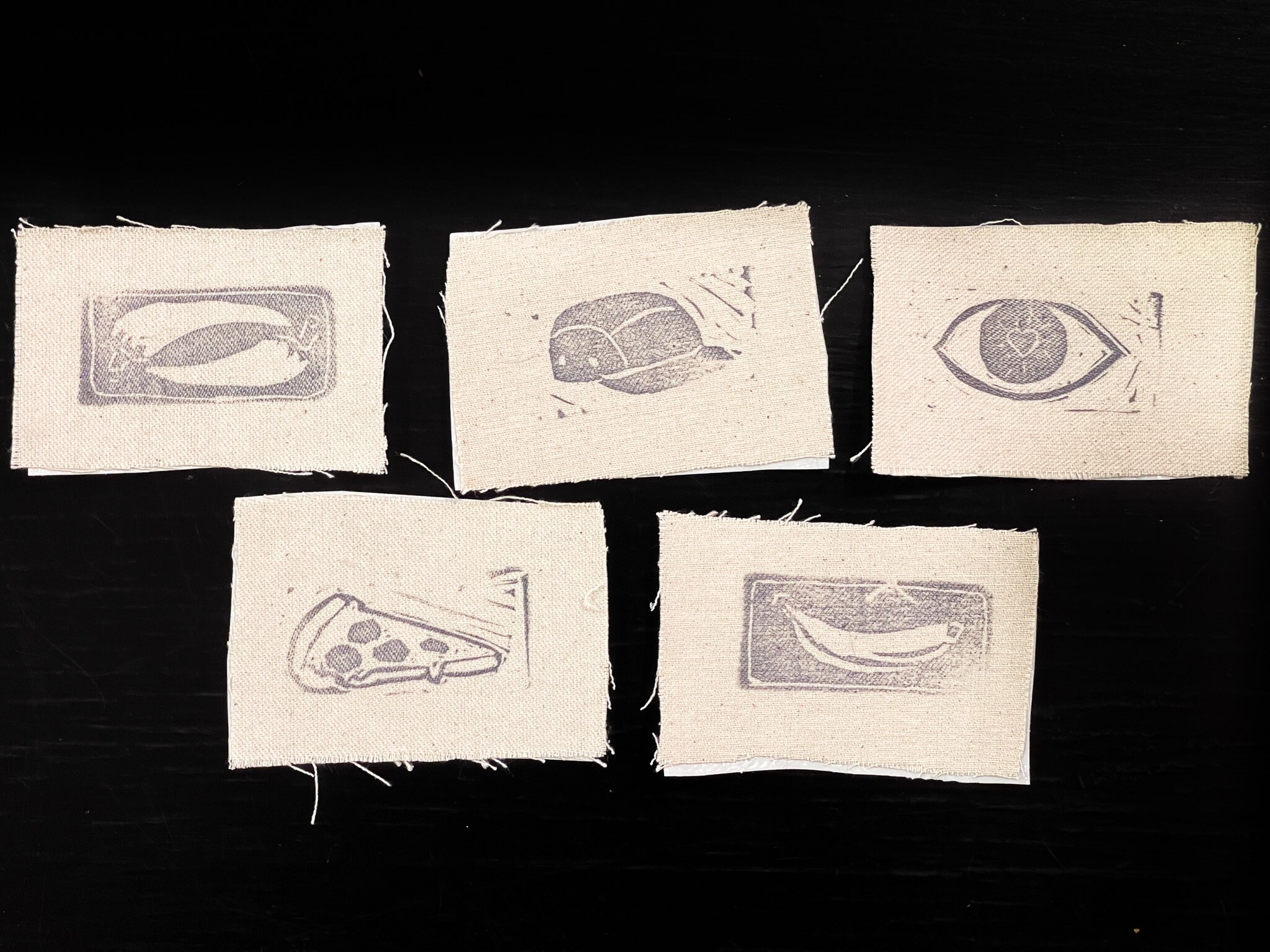 Linocut Eraser Print Iron-on or Sew-on Canvas Patch - Etsy