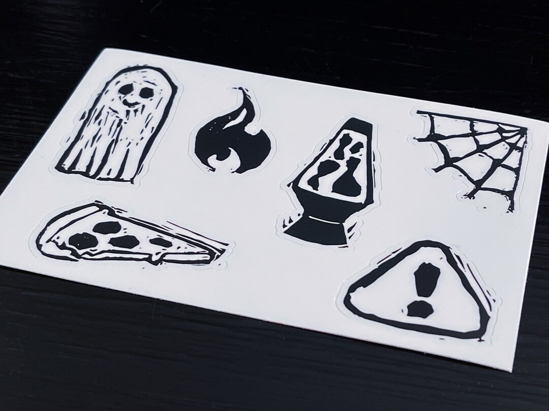 Linocut Eraser Print Sticker Sheet - Etsy