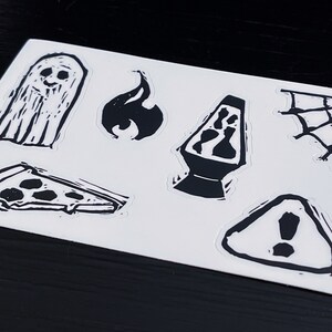 Linocut Eraser Print Sticker Sheet - Etsy