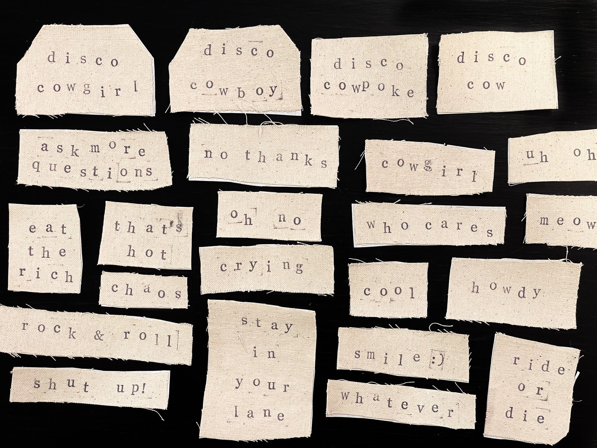 Custom Words & Phrases Stamped Iron-on or Sew-on Canvas Patch - Etsy