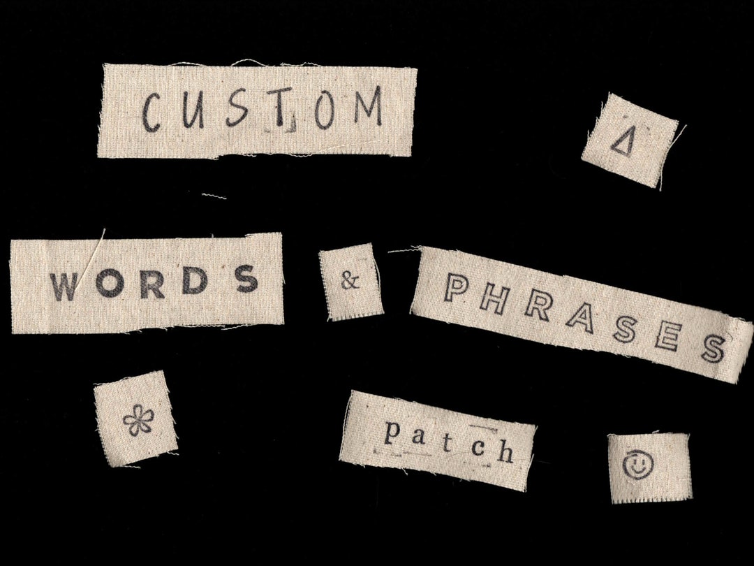 Custom Words & Phrases Stamped Iron-on or Sew-on Canvas Patch - Etsy