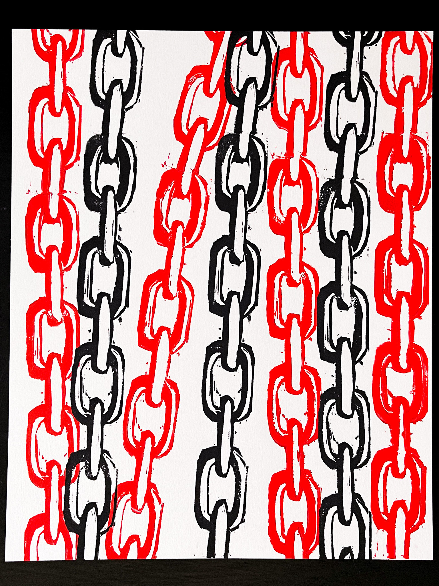 Chain and Barbed Wire Linocut Double-print - Etsy