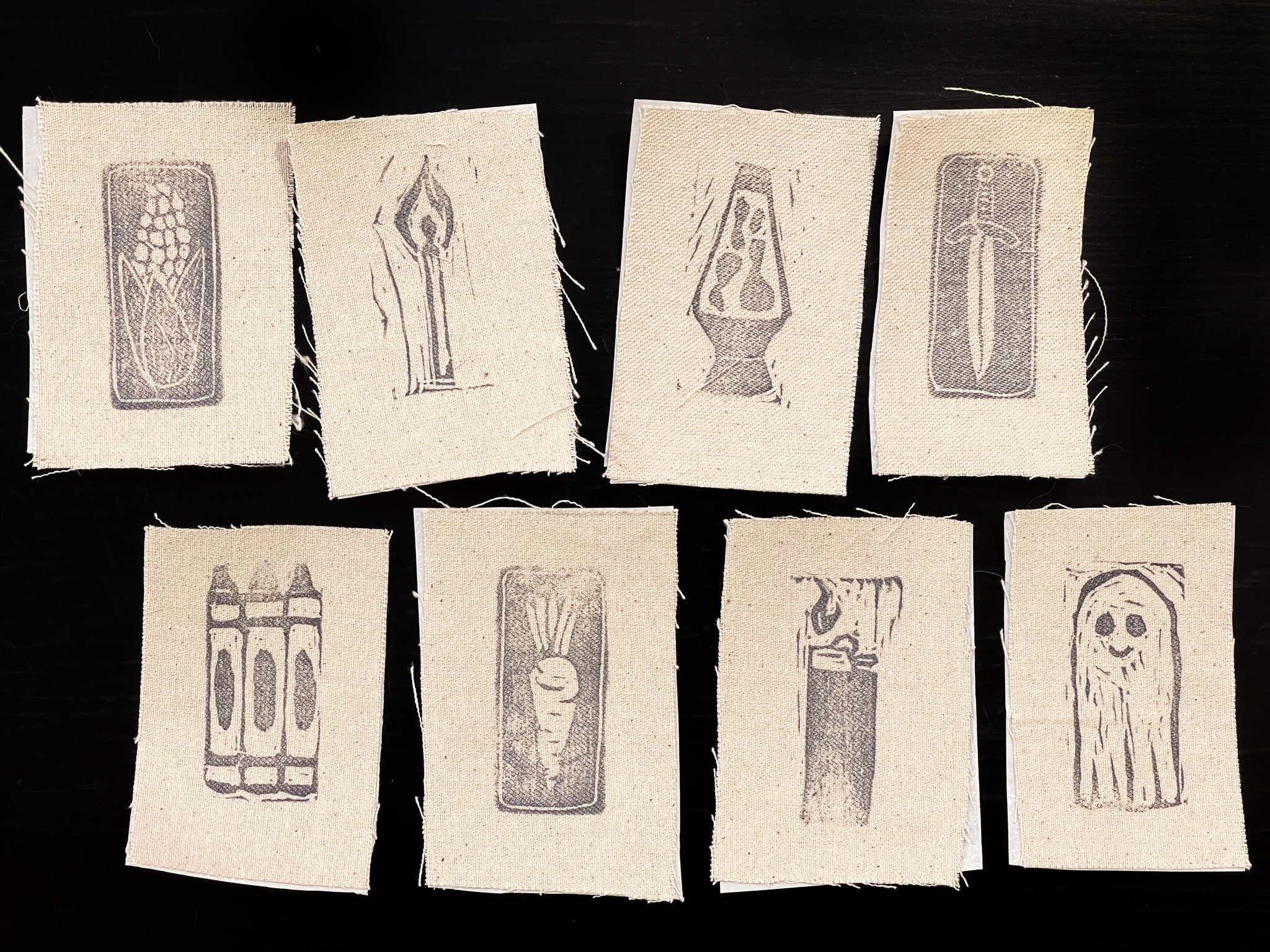 Linocut Eraser Print Iron-on or Sew-on Canvas Patch - Etsy