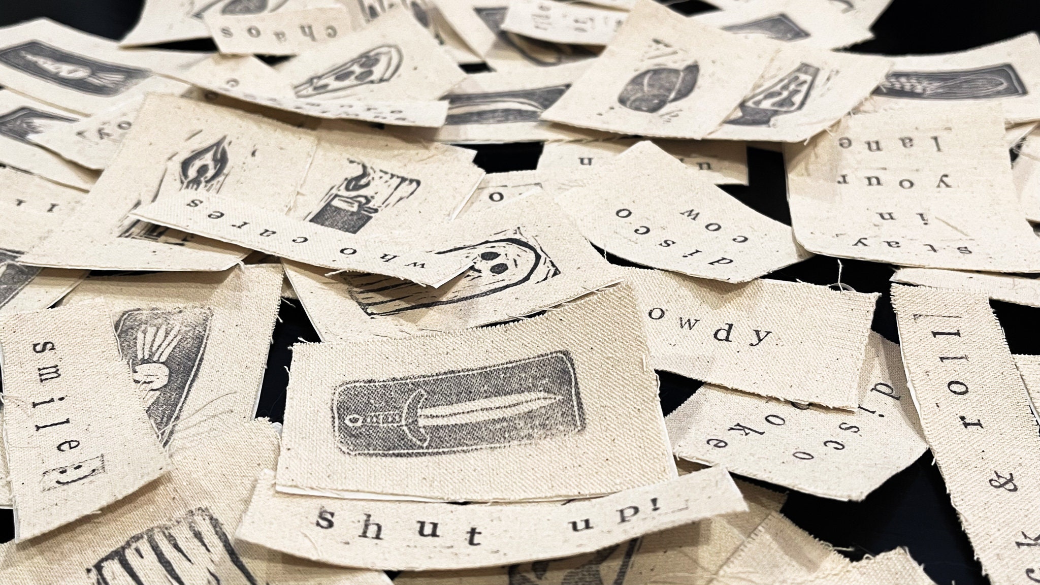 Linocut Eraser Print Iron-on or Sew-on Canvas Patch - Etsy