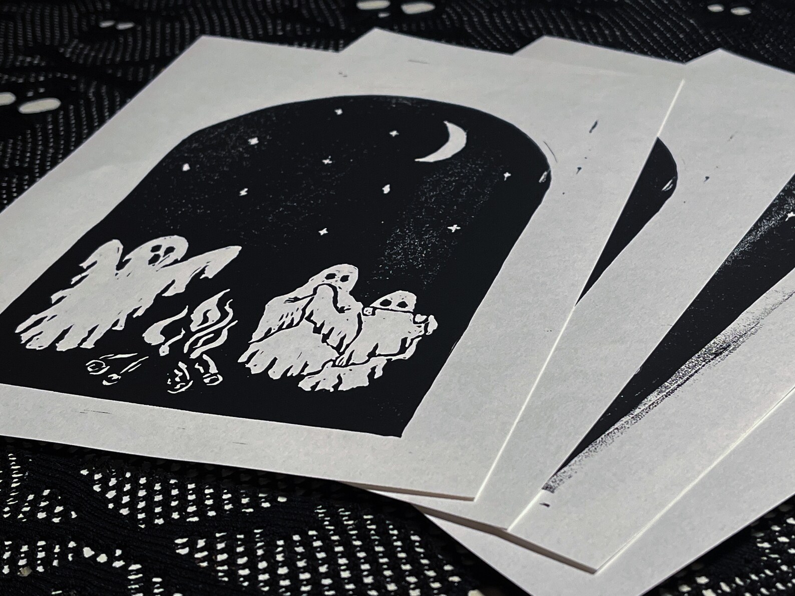 Ghost Stories Linocut Print - Etsy