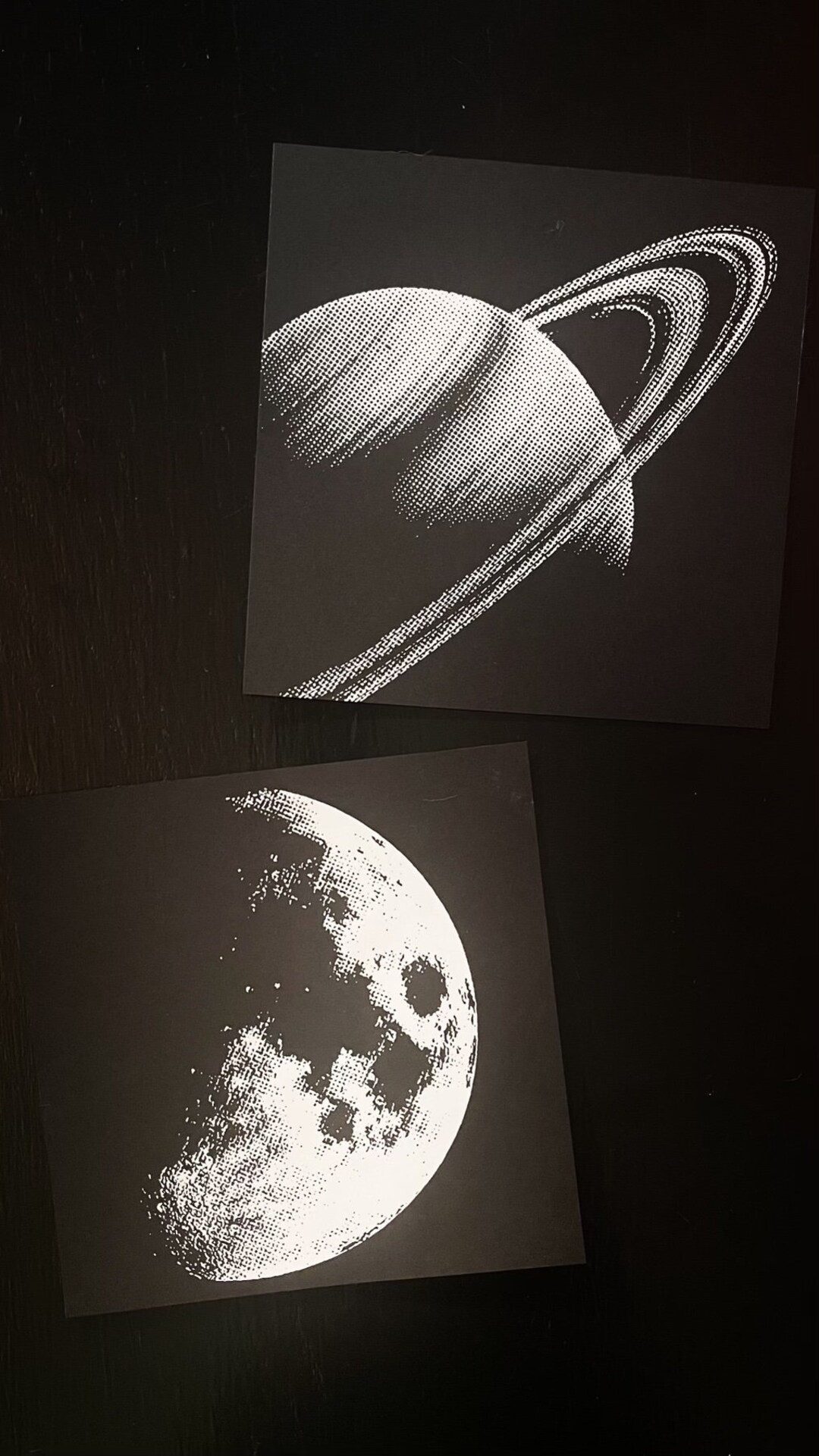 Moon & Saturn Screen-print - Etsy