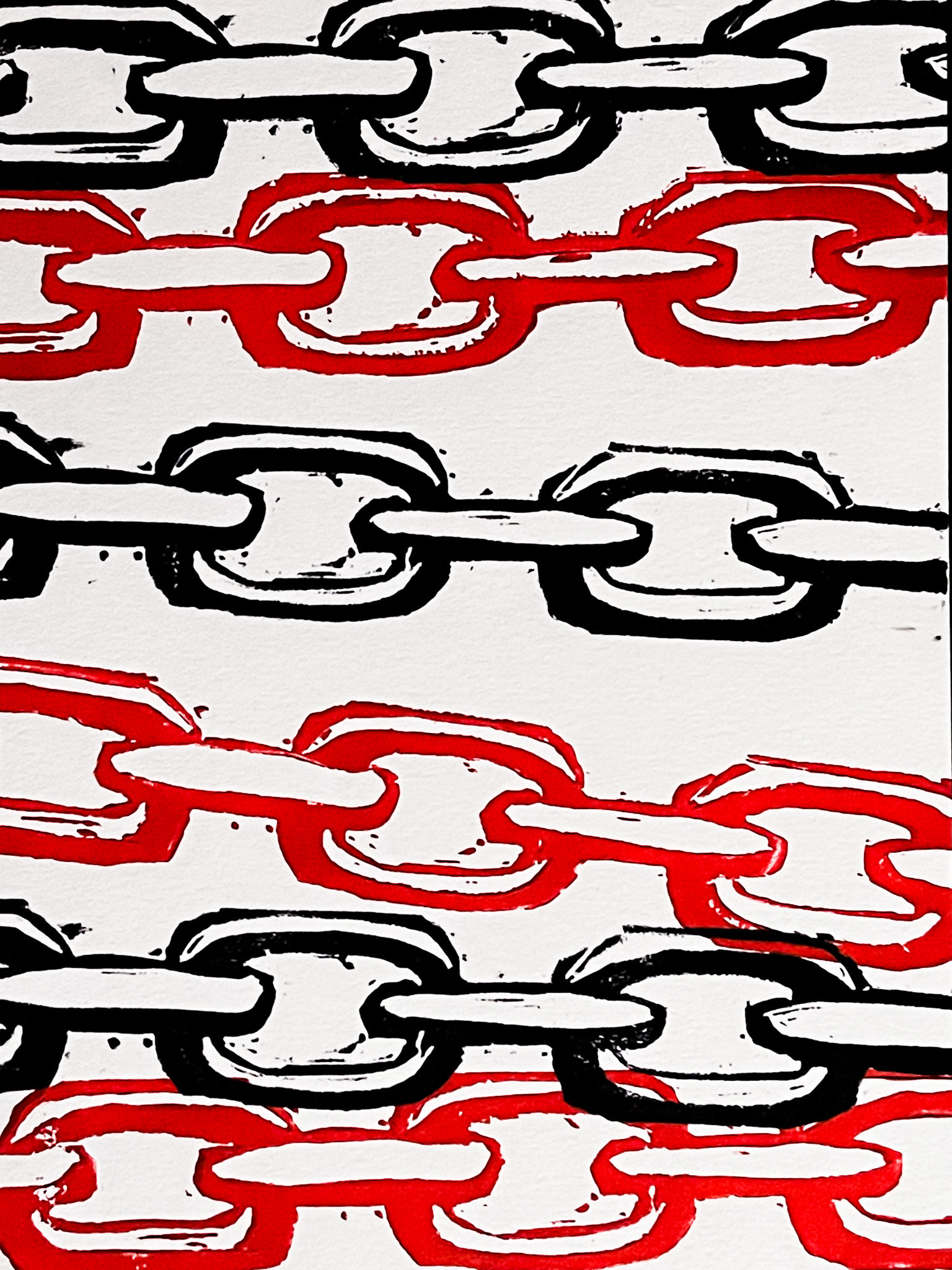 Chain and Barbed Wire Linocut Double-print - Etsy