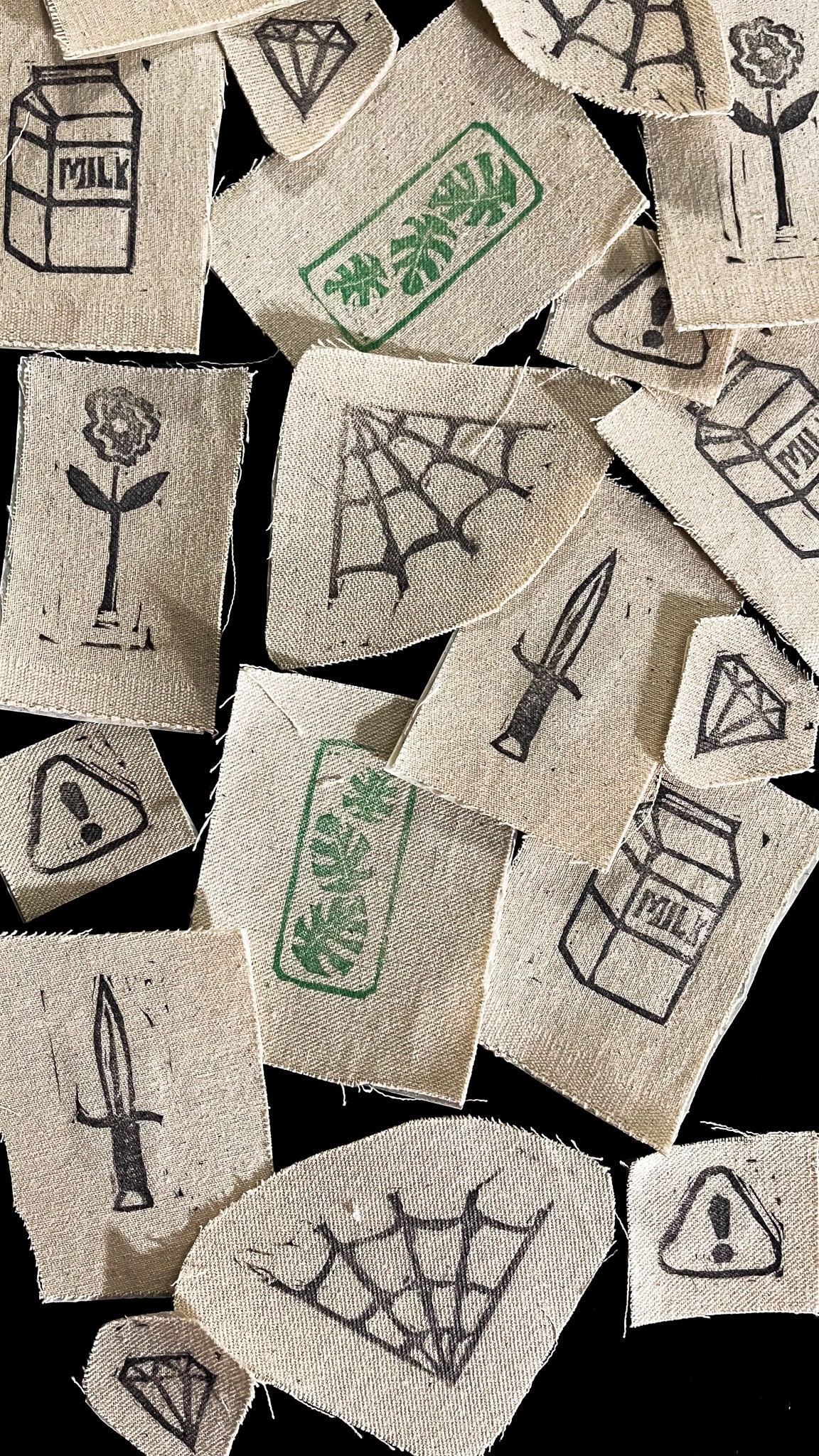 Linocut Eraser Print Iron-on or Sew-on Canvas Patch - Etsy