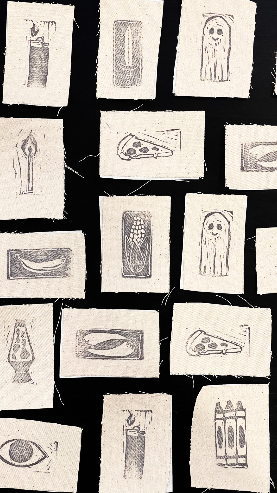 Linocut Eraser Print Iron-on or Sew-on Canvas Patch - Etsy