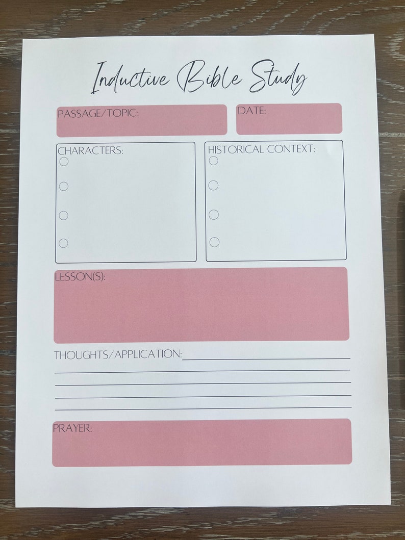 Inductive Bible Study Printable - Etsy