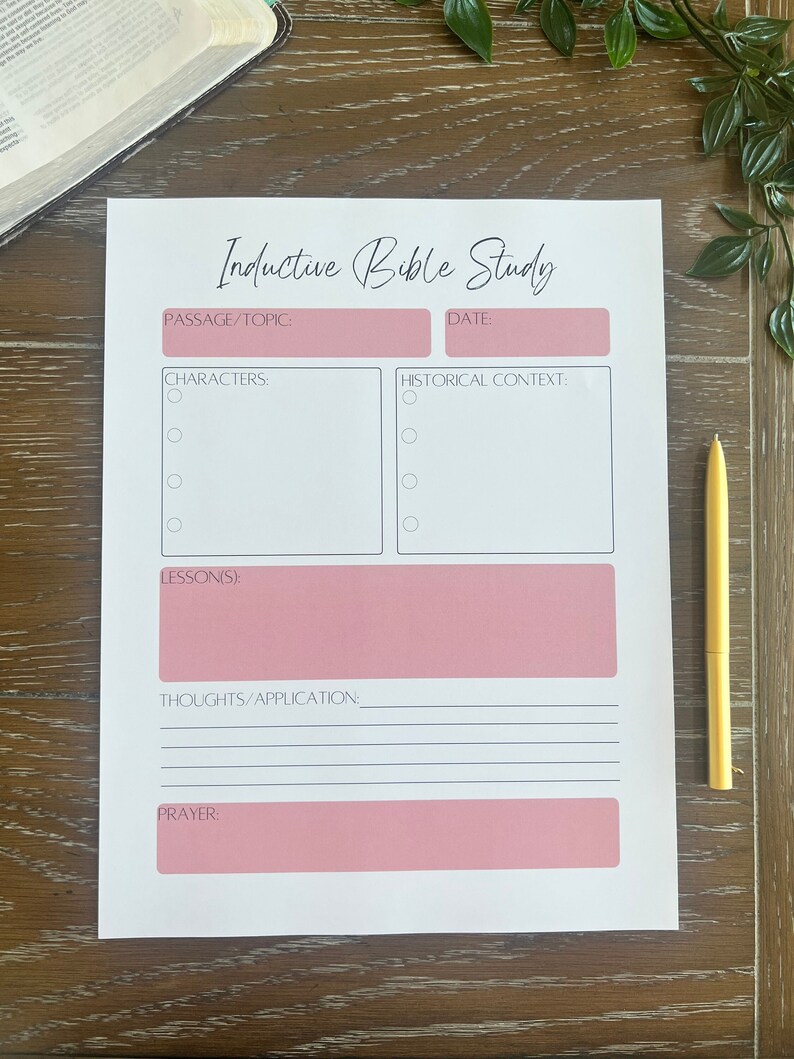 Inductive Bible Study Printable - Etsy