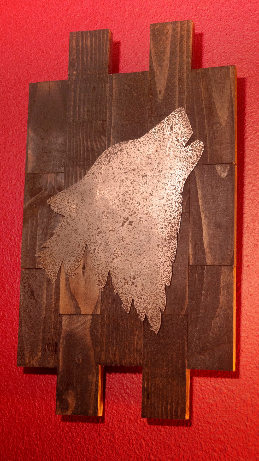 Weathered Steel Wolf Banner - Etsy