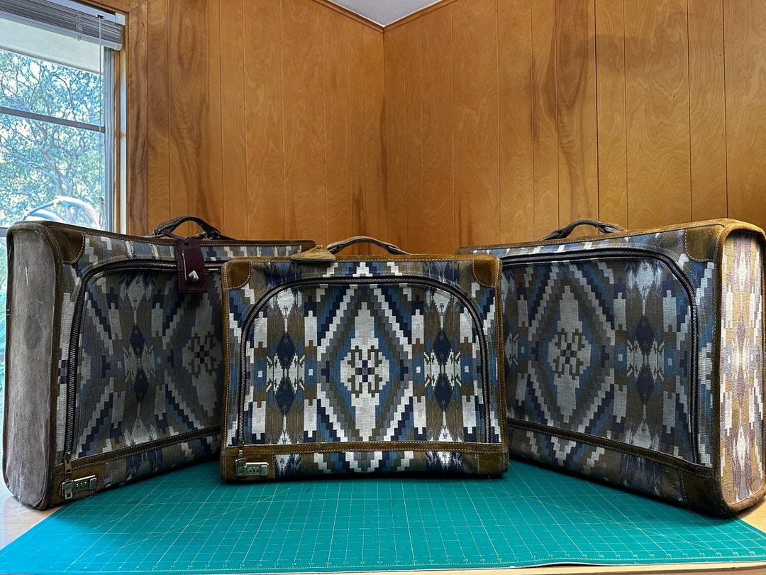 Vintage French Luggage Co Aztec Style Luggage Set - Etsy