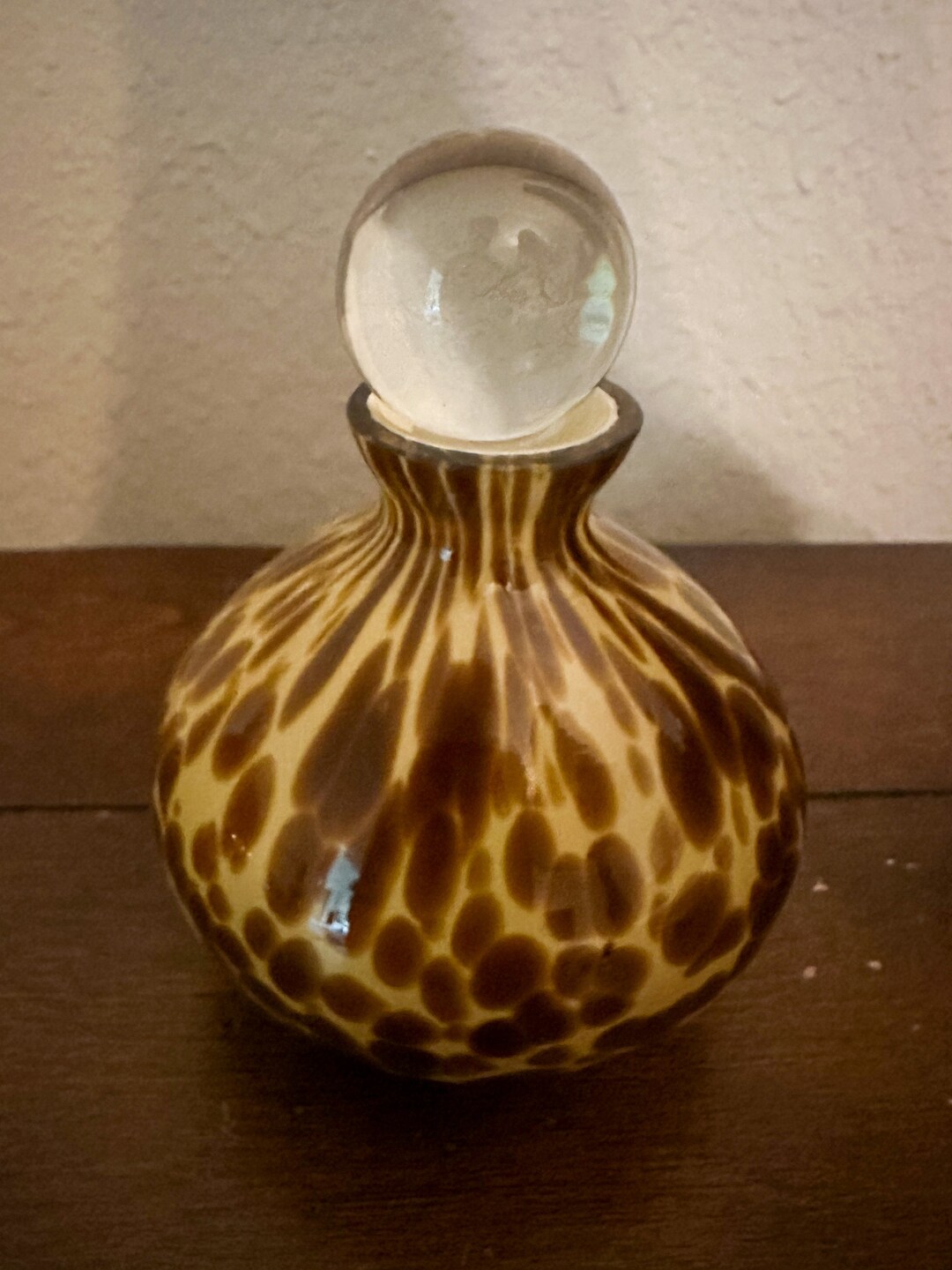 Leopard Perfume Bottle, Vintage Art Glass Perfume Decanter, Glass ...