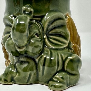 Small Elephant Planter, Vintage Ceramic Smaller Size Plant Holder ...