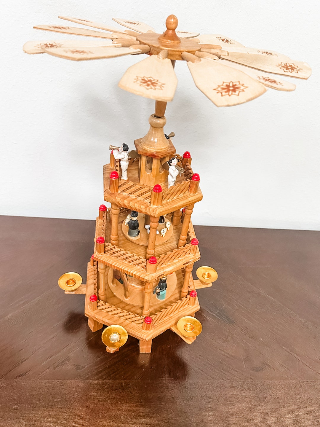 Vintage Windmill Carousel, Joybrite German Pyramid Nativity, Wooden ...