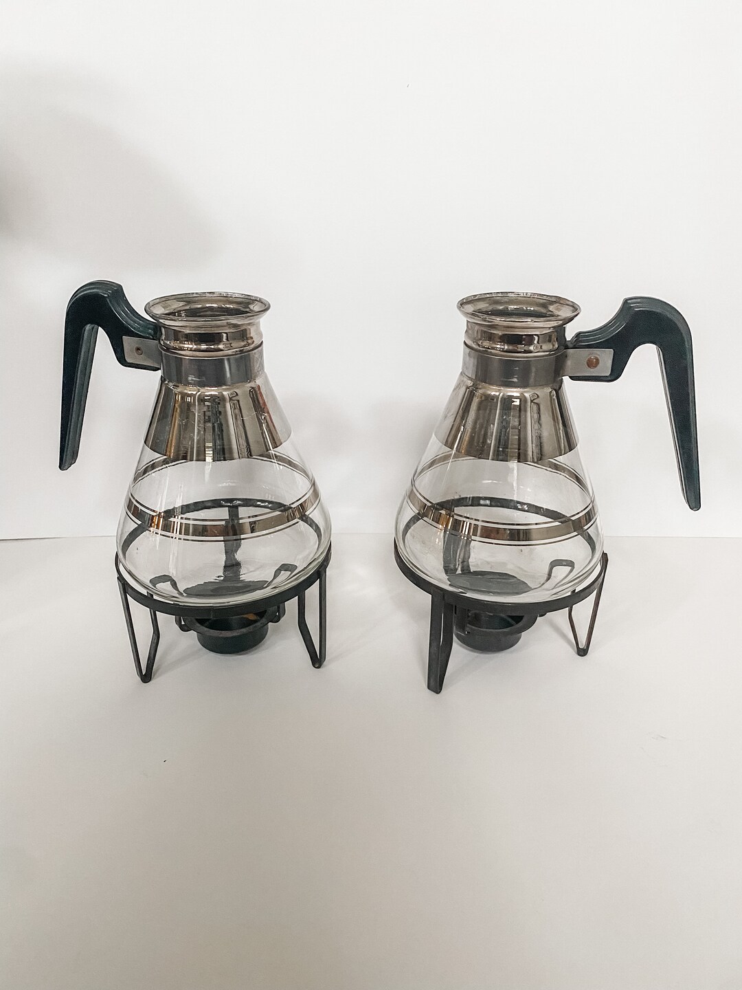 Vintage MCM Single Serve Coffee Carafes With Warmers - Pair - Etsy