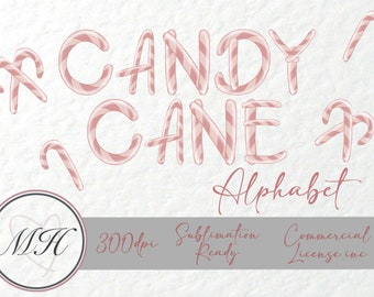 Candy Cane Alphabet Letters - Etsy