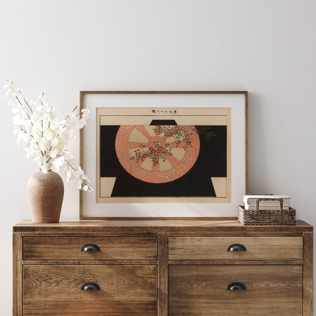 Japanese Minimalist Art Print - Wagon Wheel Vintage Japanese Art ...