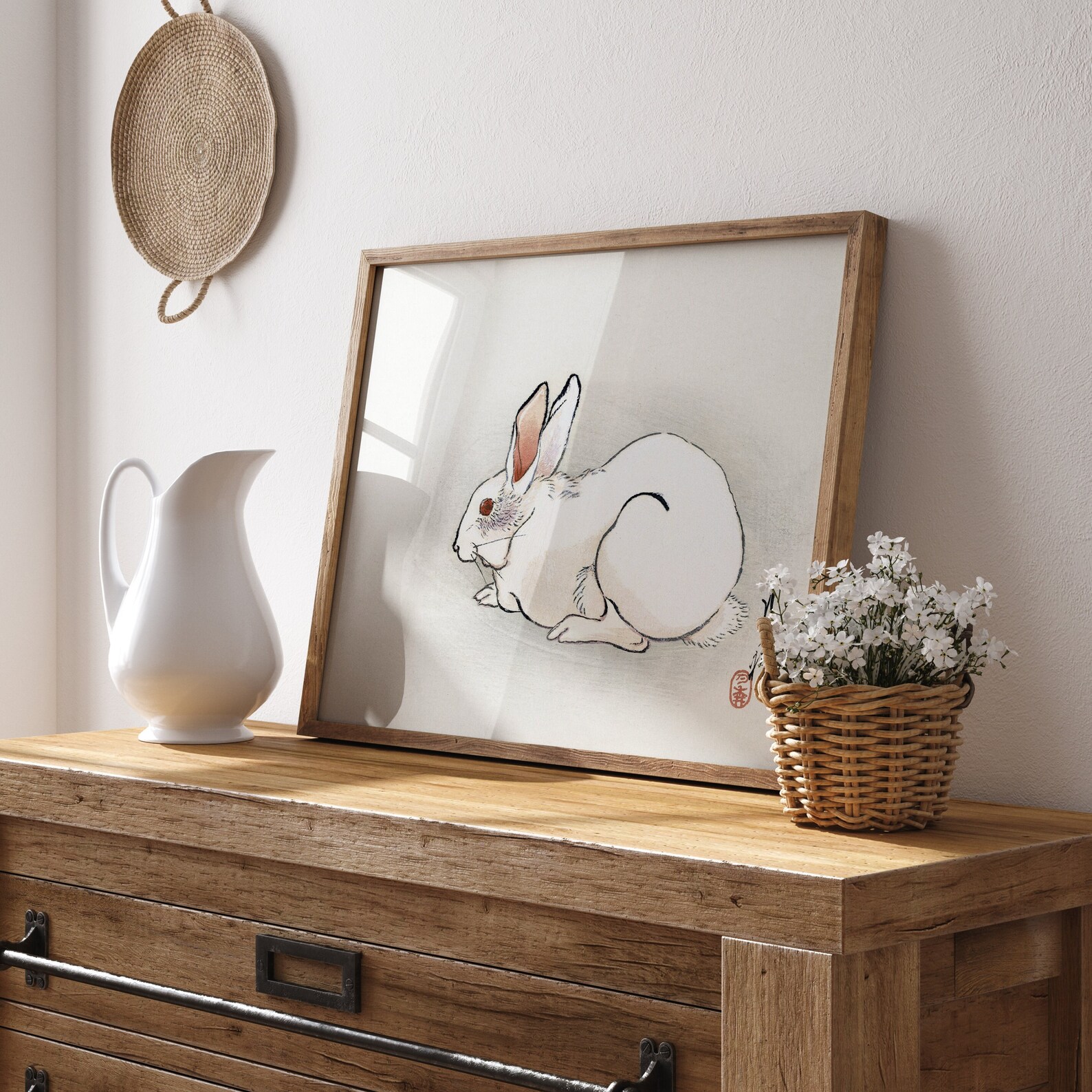Japanese Rabbit Art Vintage Rabbit Art Japanese Wall Art Japanese Art ...