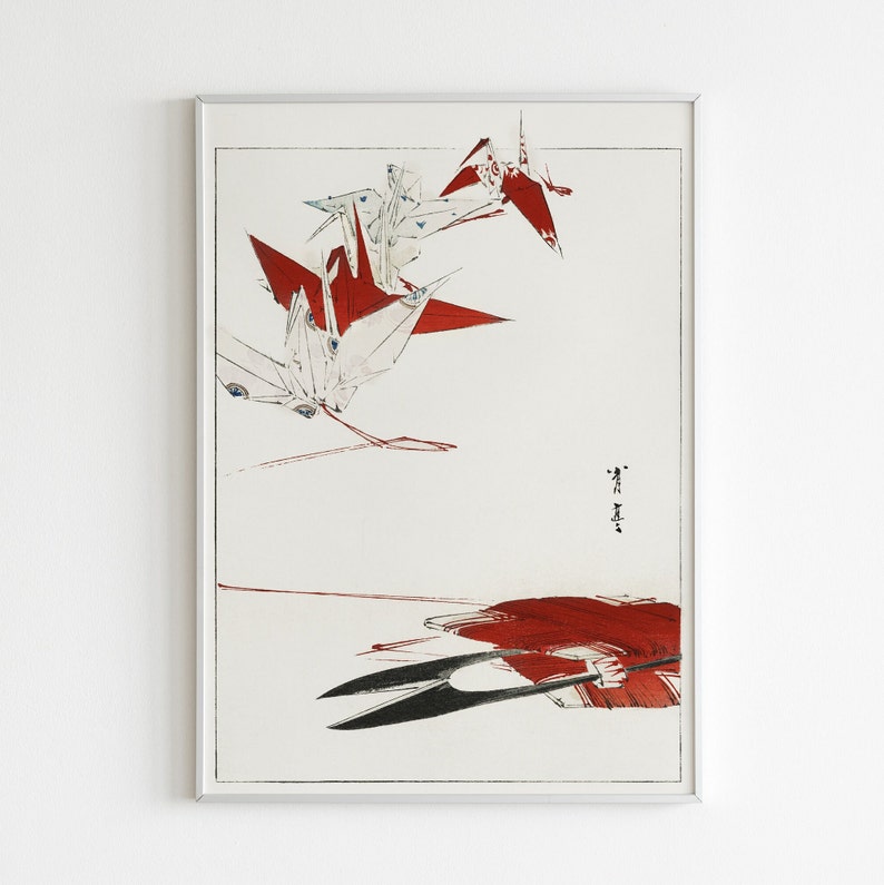 Japanese Minimalist Art Bird Origami Watanabe Seite Print Printable ...
