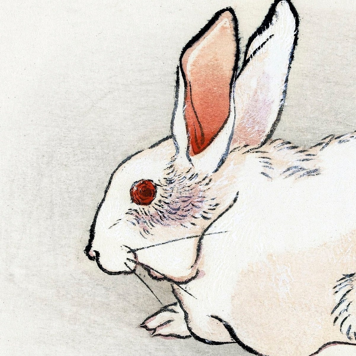 Japanese Rabbit Art Vintage Rabbit Art Japanese Wall Art Japanese Art ...